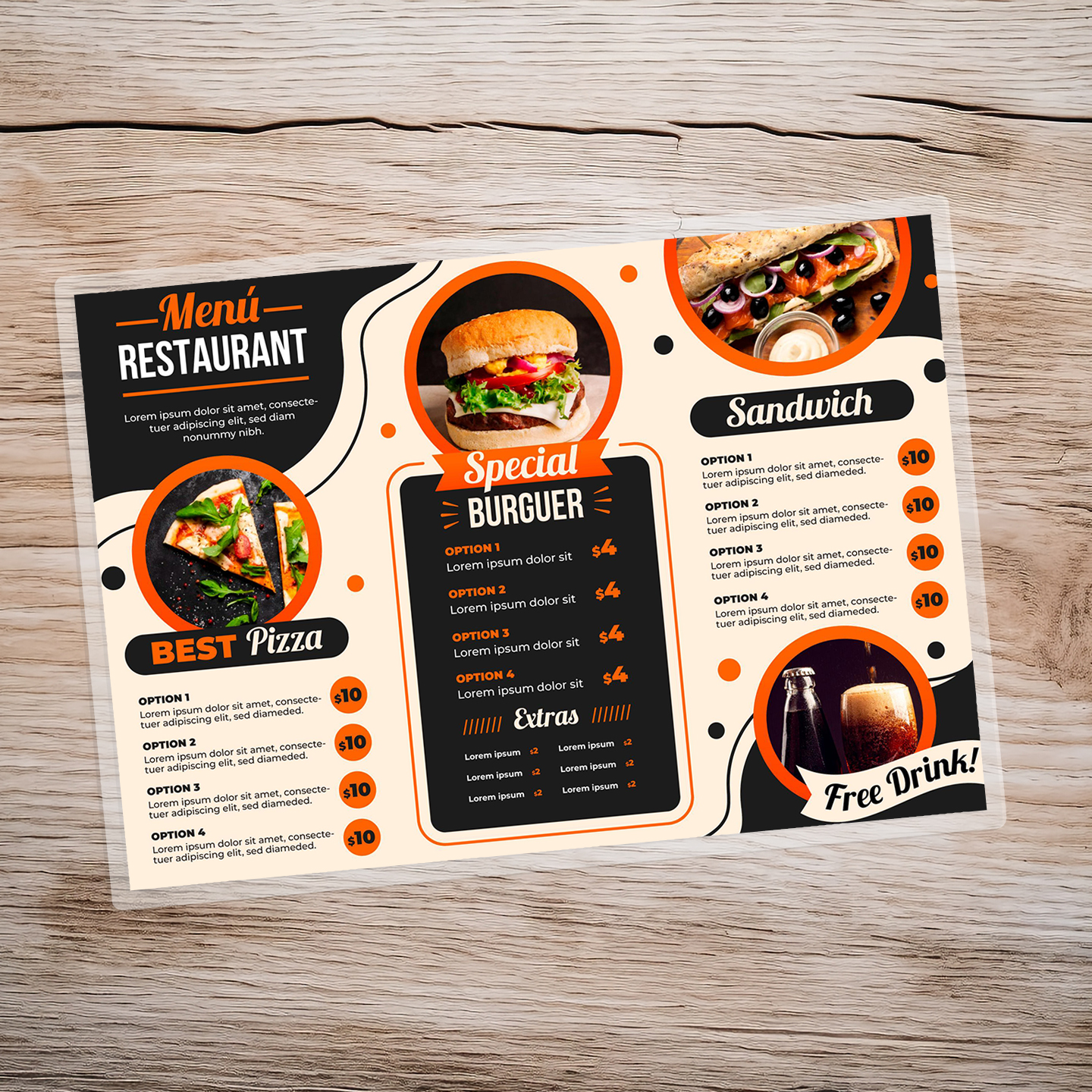 Custom Laminated Menu (Horizontal) - Durable and Vibrant Menus | 777Sign Custom Laminated Menu (Horizontal) - Durable and Vibrant Menus | 777Sign